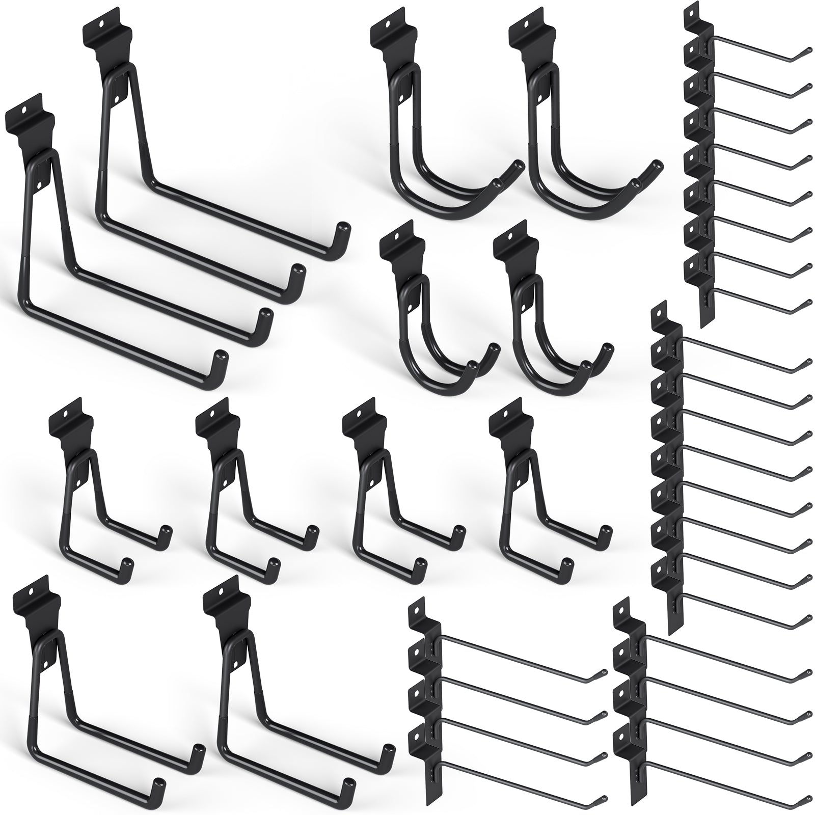 INCLY 36 Pack Heavy Duty Slatwall Hooks, Black Slatwall Panel Accessor